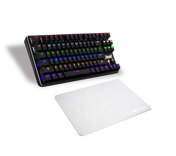 Mechanical Keyboard (87 Keys) & Aluminium Mouse Pad Combo – TEXET